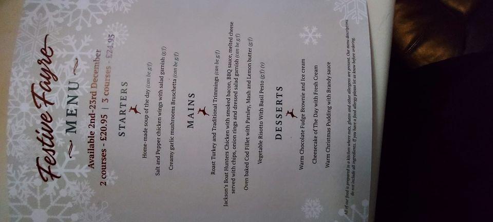 Menu at Jackson's Boat pub & bar, Sale