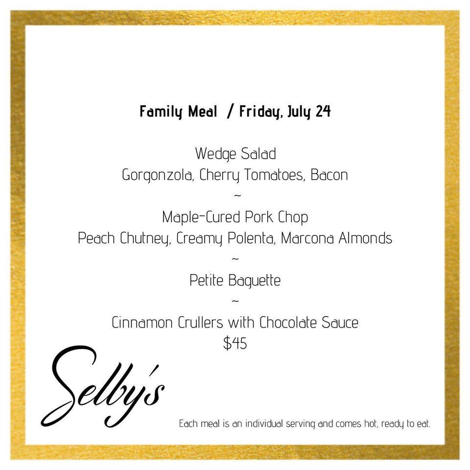 Menu at Selby's steakhouse, Redwood City