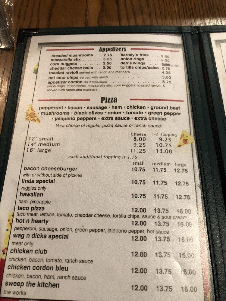 Menu at Barney's Pub, Jacksonville