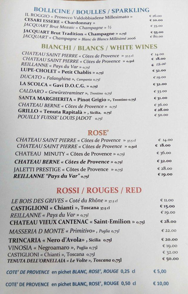 Menu at Leone Restaurant Menton, Menton