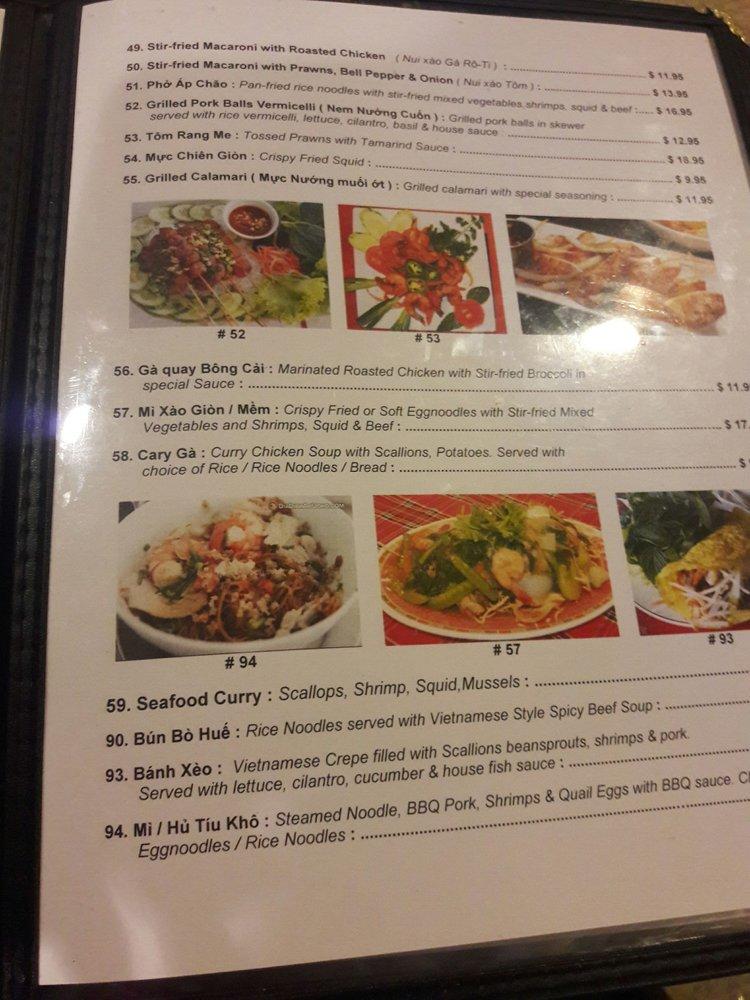 Menu at Saigon Taste restaurant, El Paso, N Mesa St