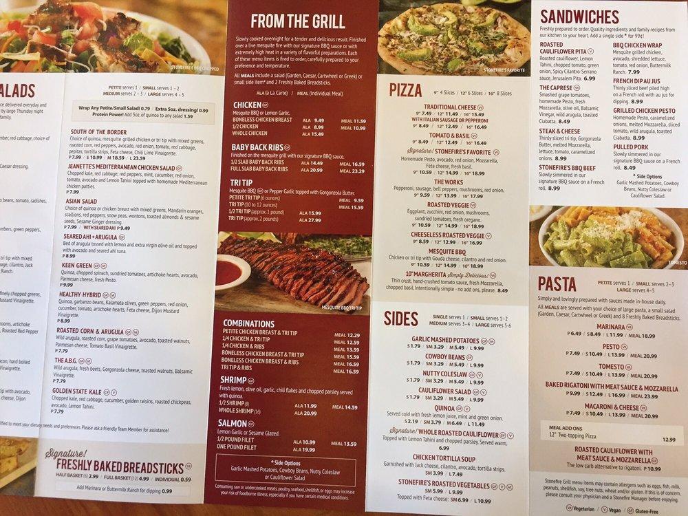 Menu at Stonefire Grill BBQ, Thousand Oaks, E Thousand Oaks Boulevard ...