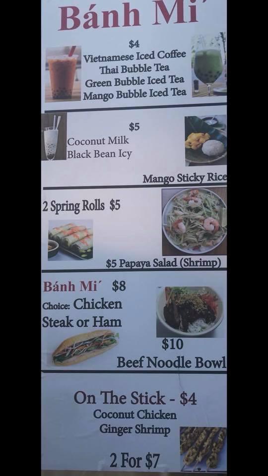 Menu at BANH MI Food Cart restaurant, Burlington