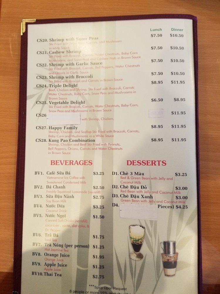 Menu at Phở NB restaurant, New Braunfels