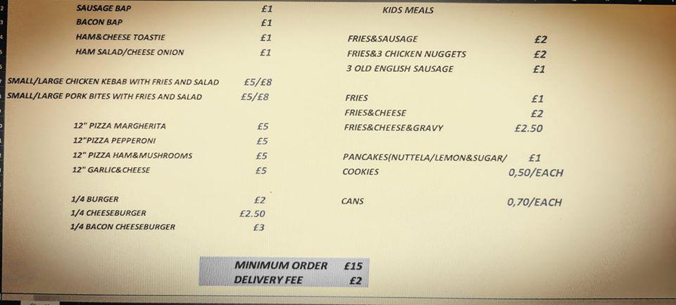 Menu at The Hungry Bandit restaurant, Ellesmere Port