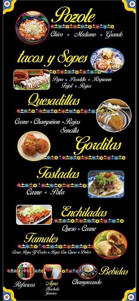 Menu at Cenaduria DOÑA PETRA restaurant, Guadalajara