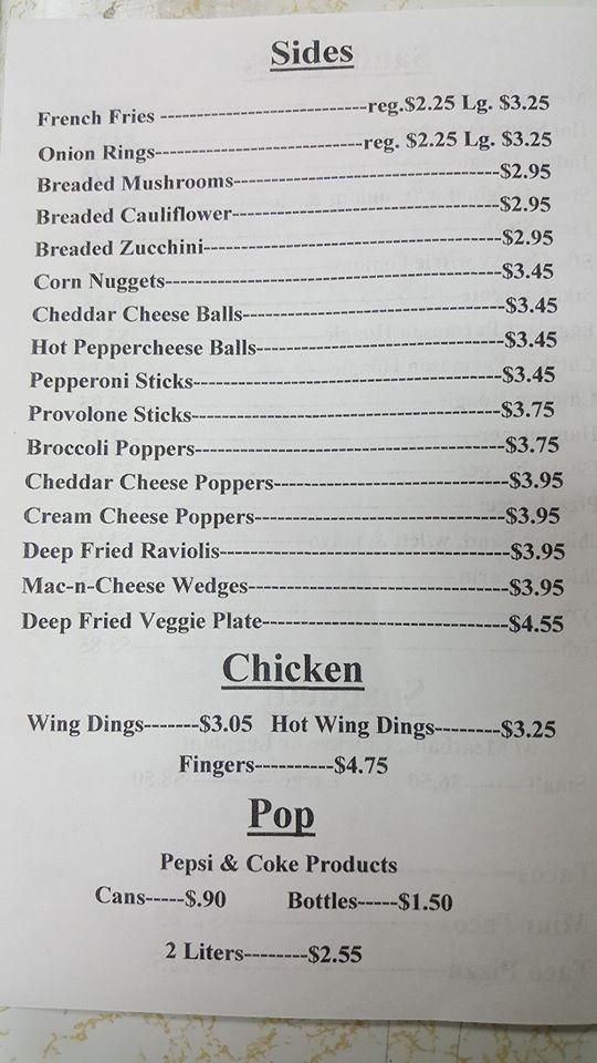 Menu at Center Pizza pizzeria, Monaca