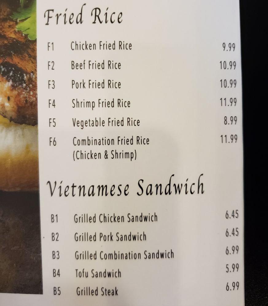 Menu at Happy Pho Time restaurant, Bonney Lake