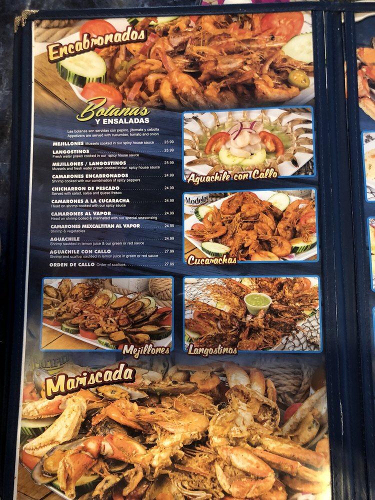 Menu at Mariscos Las Islas Marías restaurant, Victorville, Atstar St