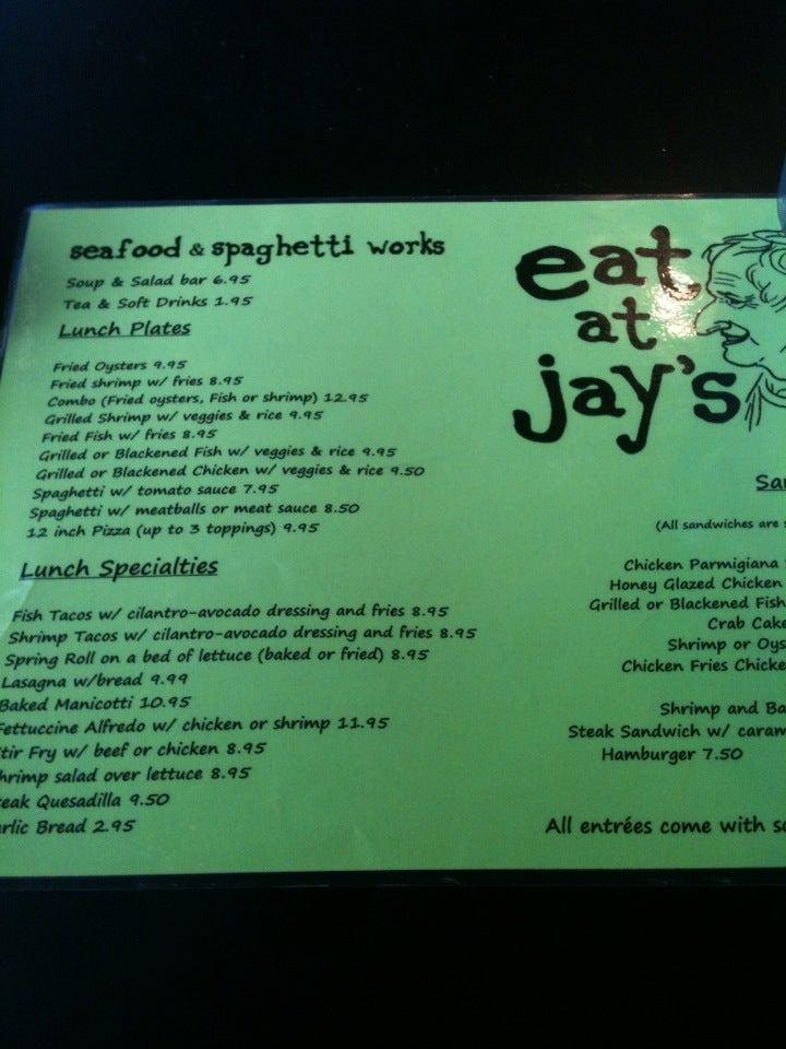 Menu at Seafood & Spaghetti Works restaurant, Port Aransas