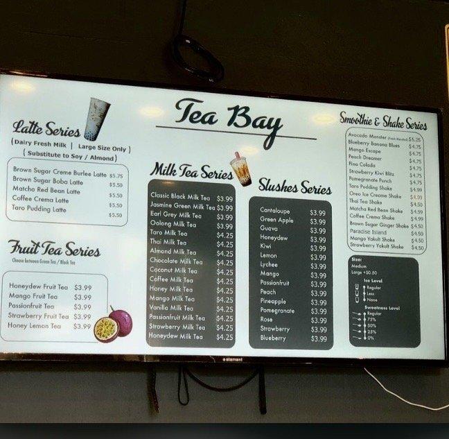 Menu at Tea Bay pub & bar, Sacramento