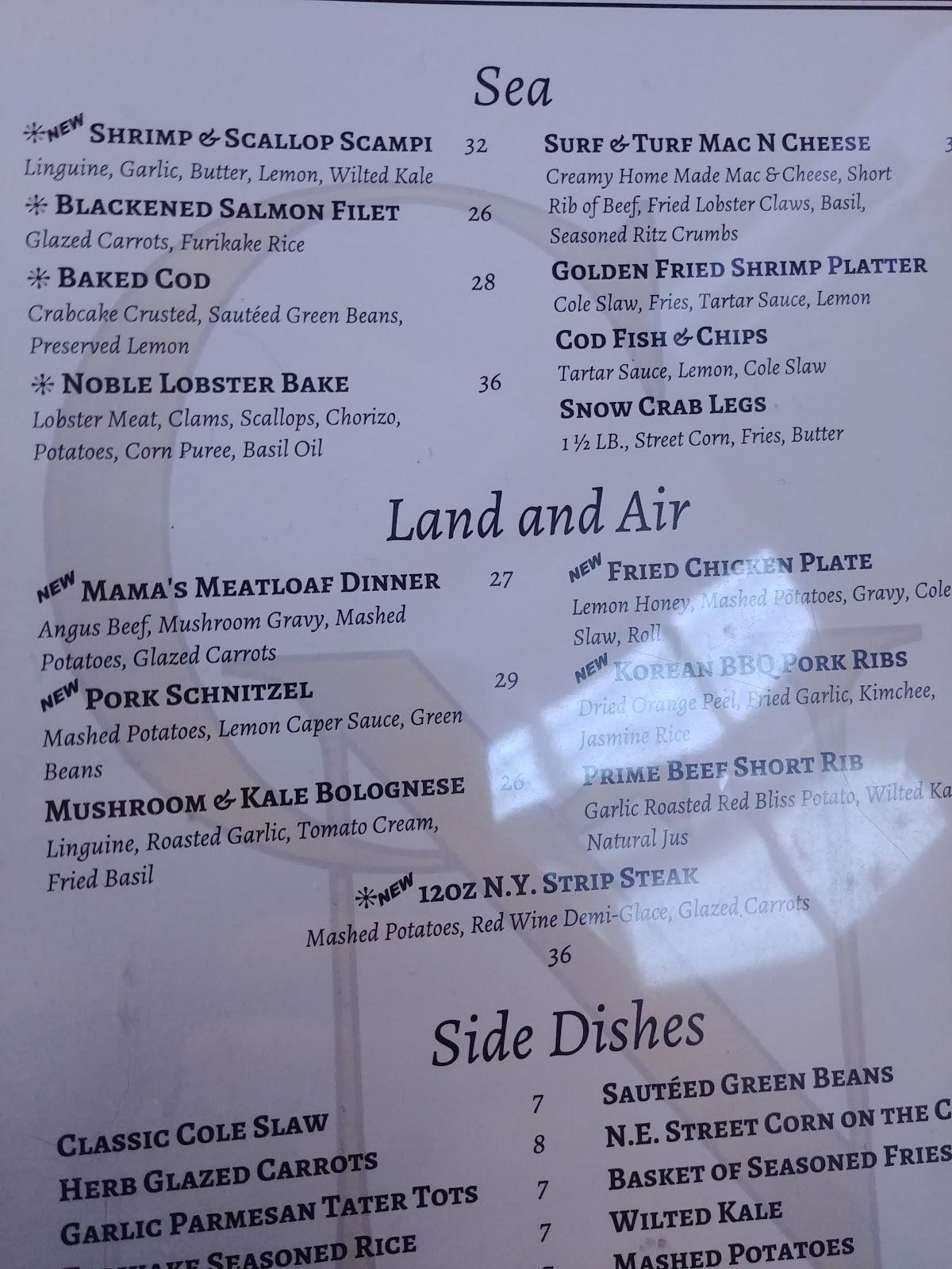 Menu at The Charlie Noble pub & bar, Nantucket