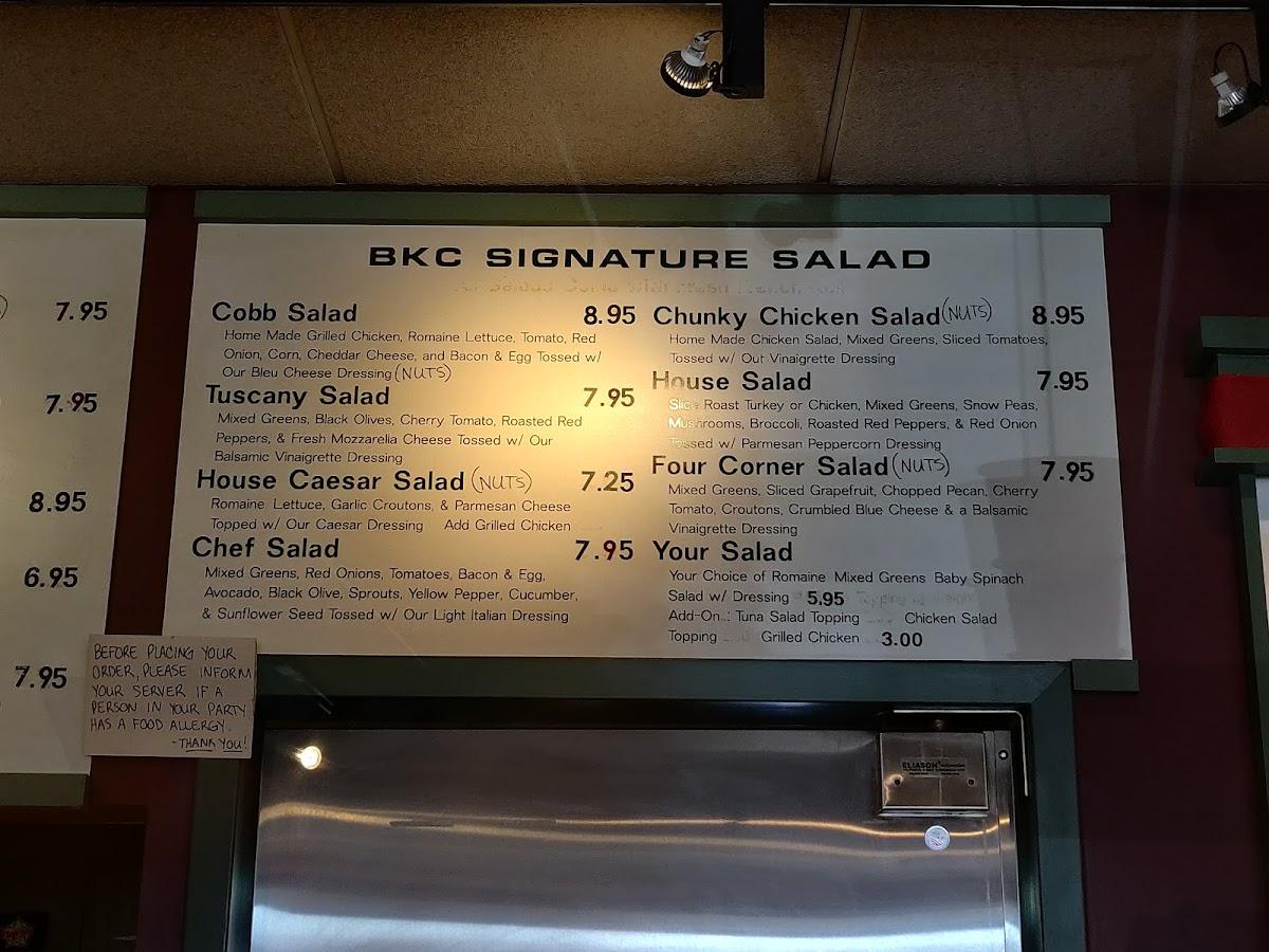 Menu at Boston King Coffee cafe, Woburn, 186 Cambridge Rd