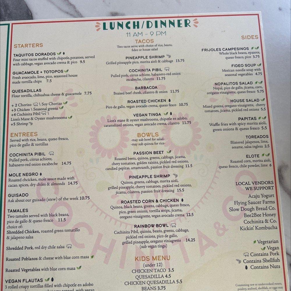 Menu at Kickin' Kombucha pub & bar, Houston