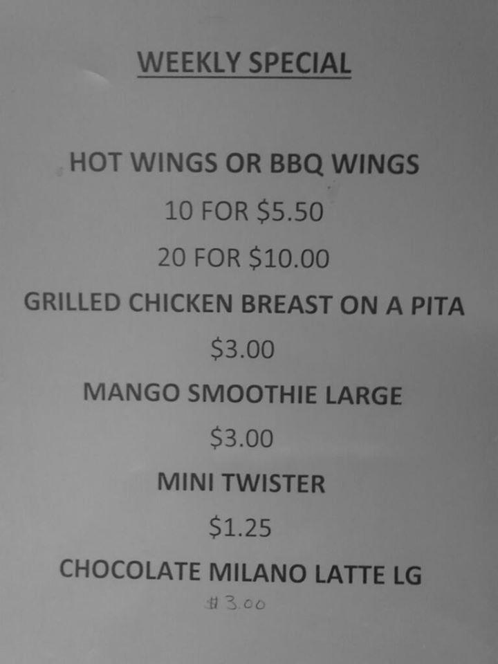Menu at Melody Freeze Cafe, Interlochen