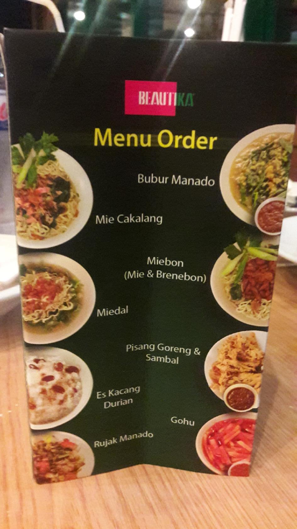 Menu at Restoran Beautika - Petojo restaurant, Jakarta, Jl. Abdul Muis ...