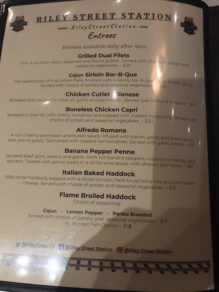 Menu at Riley Street Station pub & bar, East Aurora