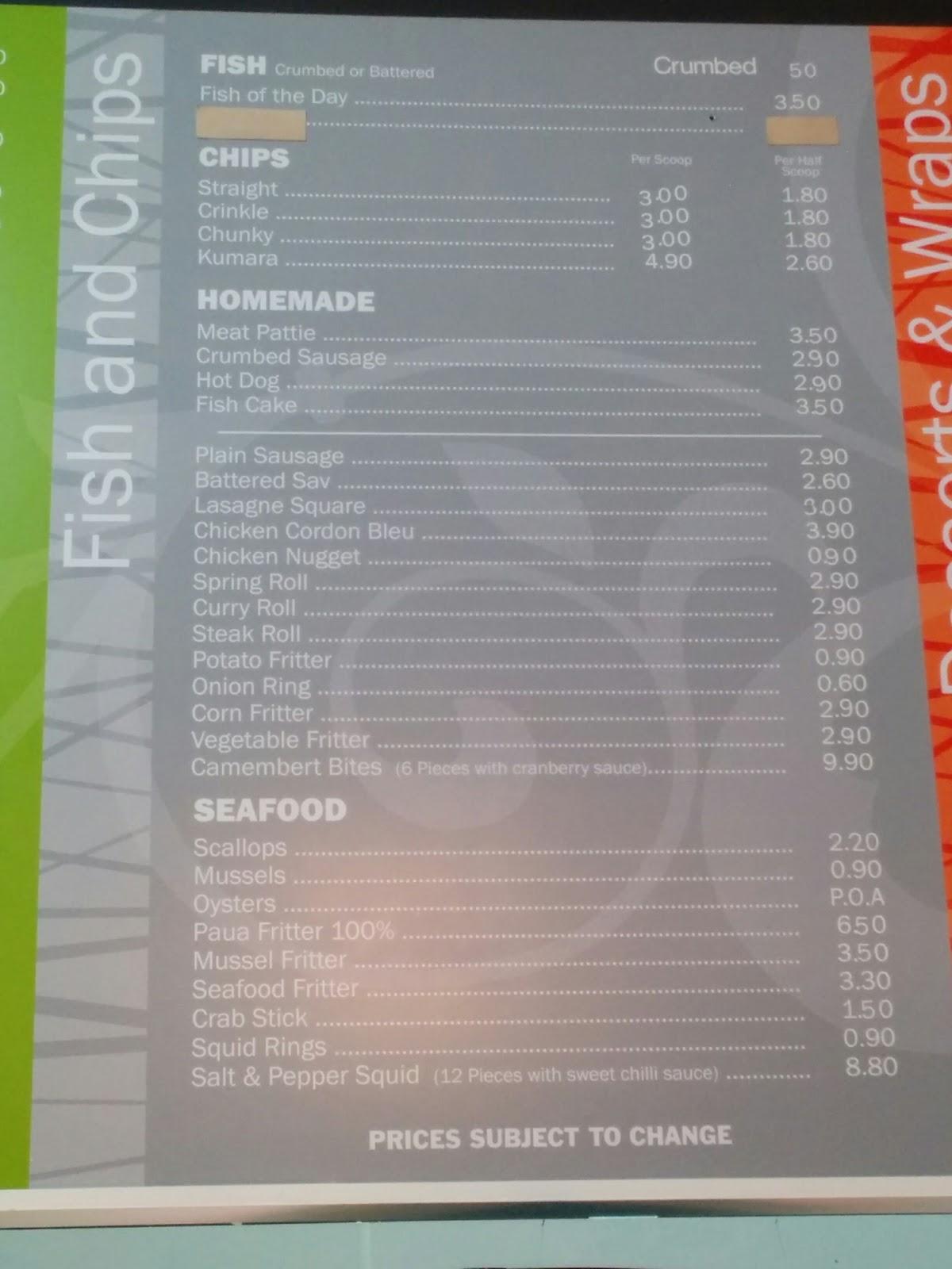 Menu at Double 8 Nine restaurant, Palmerston North