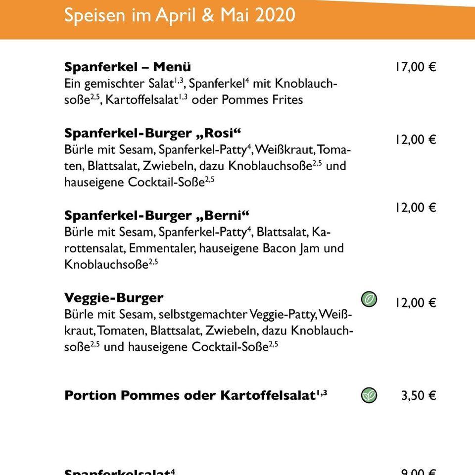 Speisekarte von Gerteiser's Spanferkel restaurant, Laufenburg
