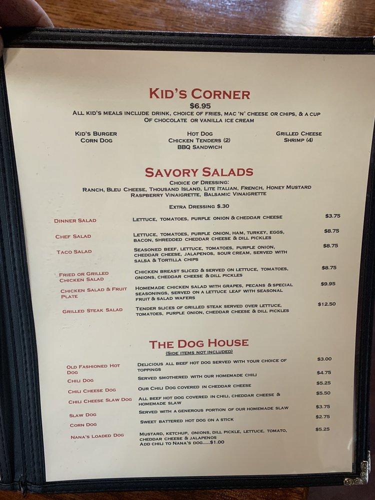 Menu at Justin's Place Restaurant, Butler