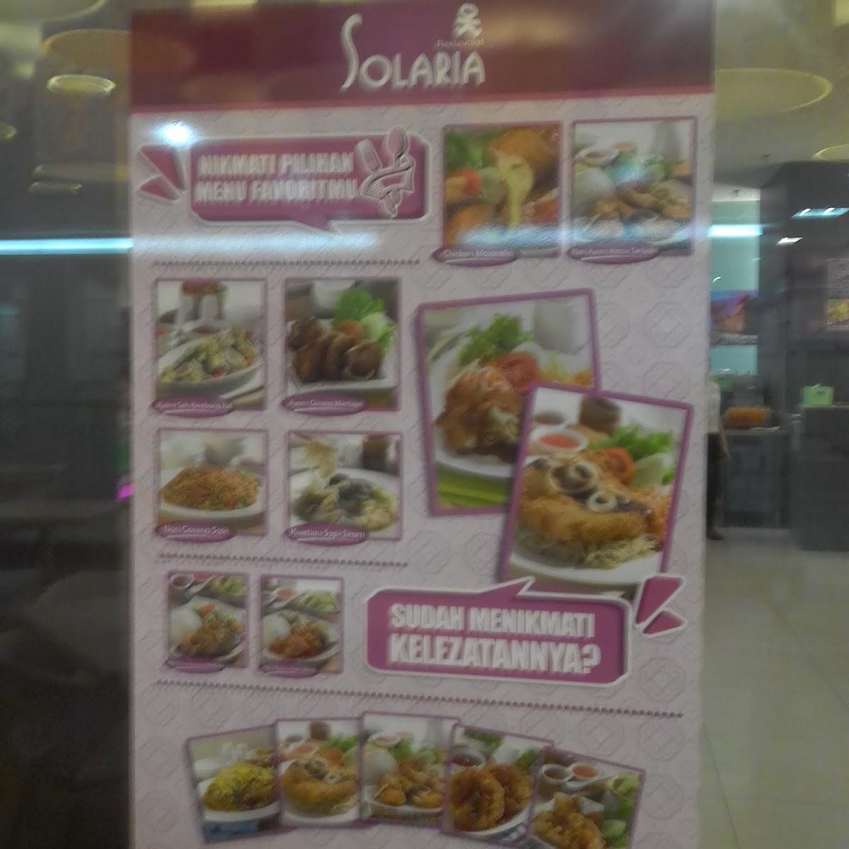 Menu at Solaria Tamini Square restaurant, East Jakarta, Solaria Tamini ...