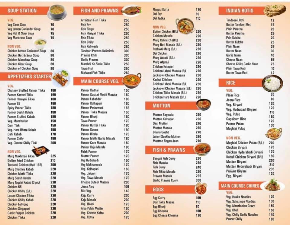 Menu at The Food Flame, Vadodara