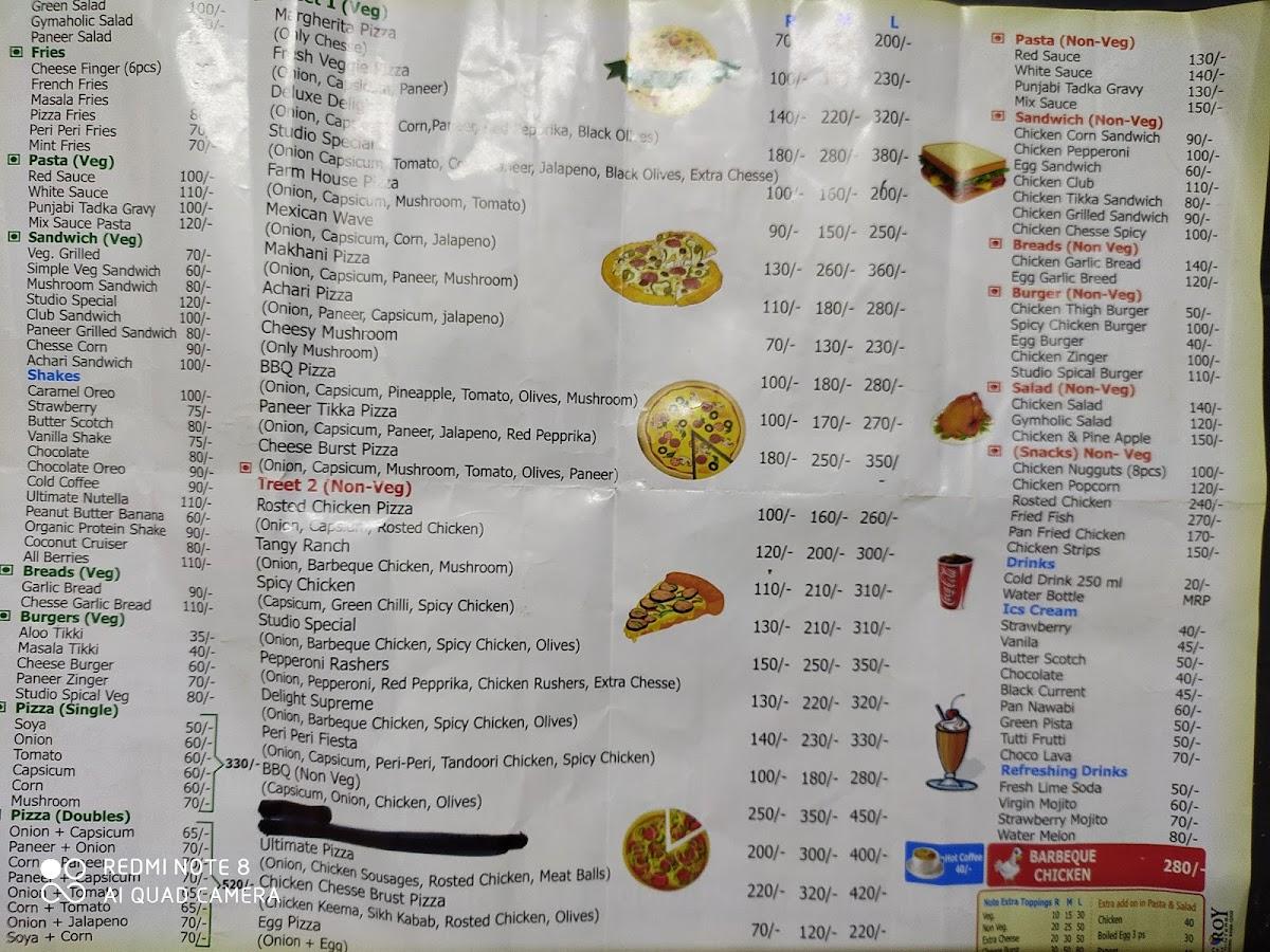 Menu at The pizza Studio, Adampur