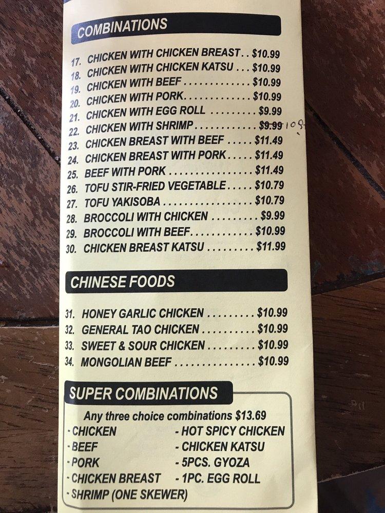 Menu at Oshio 2 Teriyaki & Burger restaurant, Black Diamond