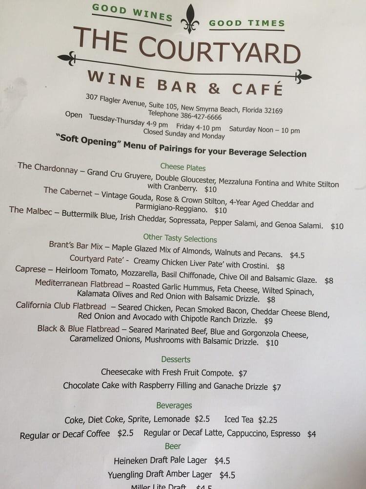 Menu at The Courtyard Grill pub & bar, New Smyrna Beach