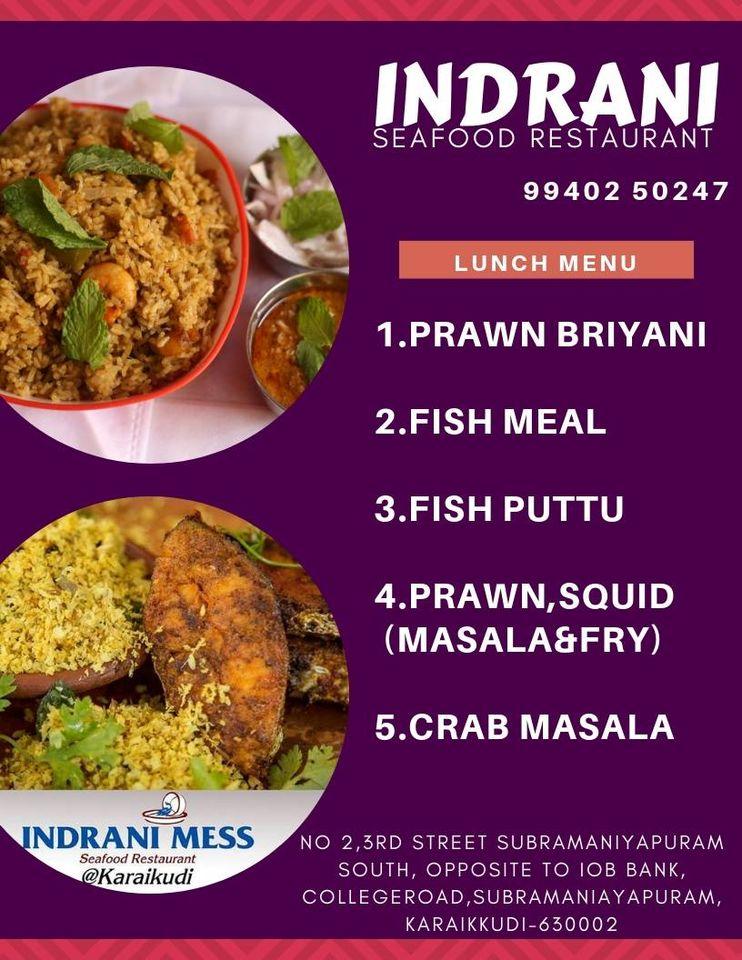 Menu at Indrani Mess - Seafood Restaurant, Karaikudi