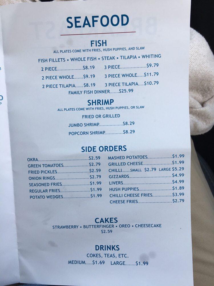 Menu at J&J FISH HOUSE restaurant, Bolivar
