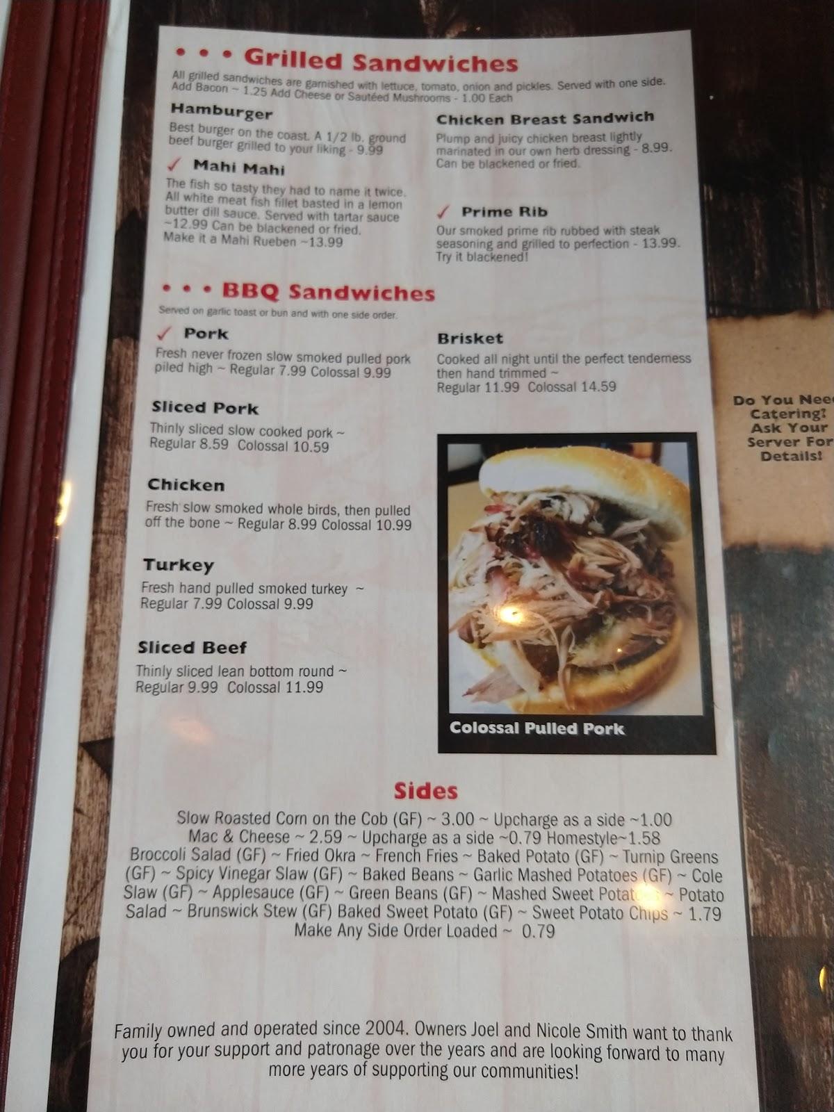 Menu at Slow & Low BBQ - Viera, Melbourne