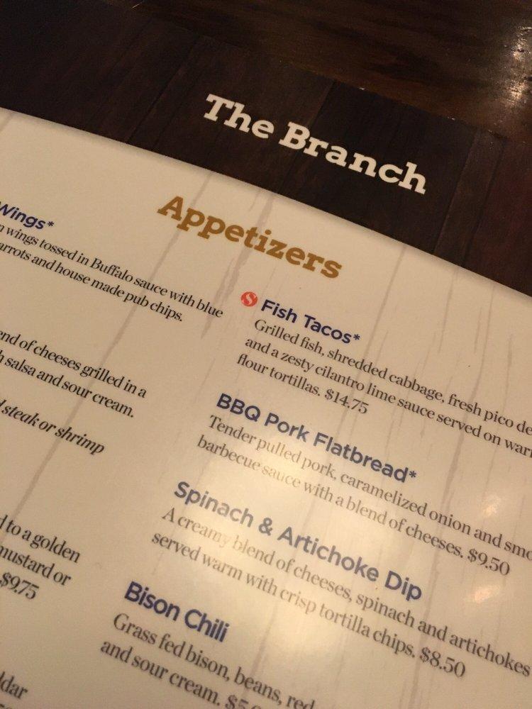 Menu at The Branch Restaurant & Bar, West Yellowstone