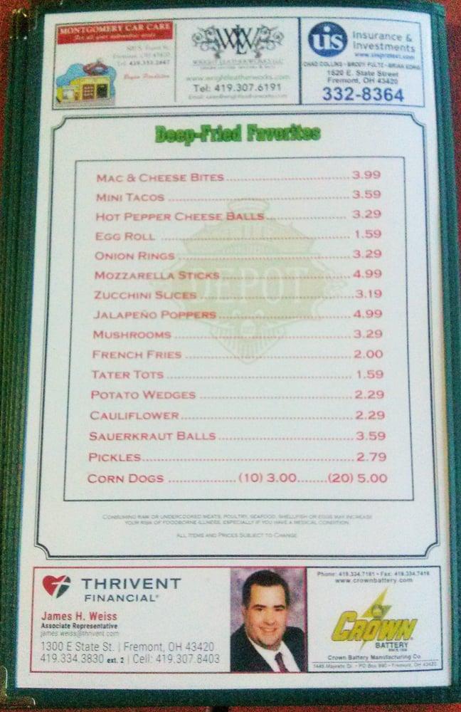 Menu at Depot pizzeria, Fremont