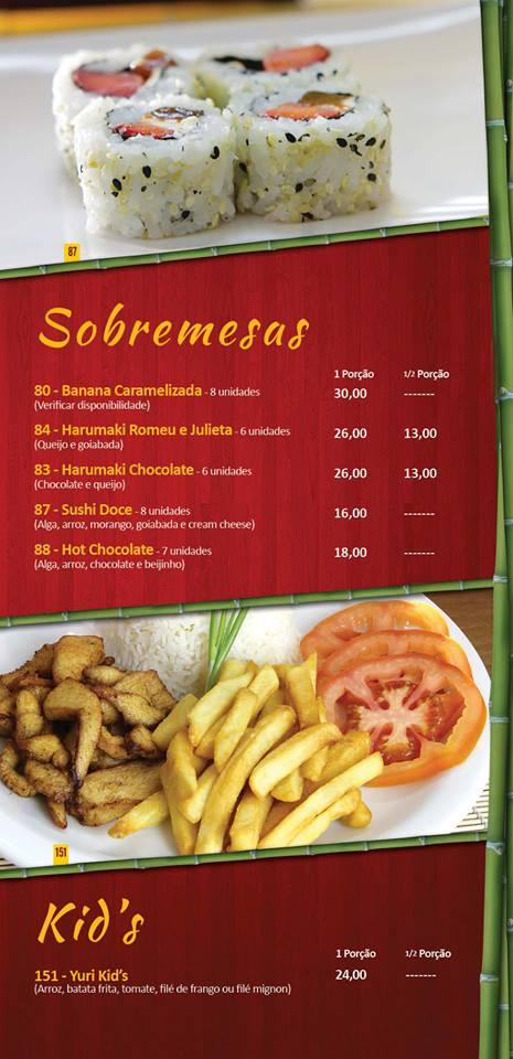 Menu at Yuri Restaurante, Sinop
