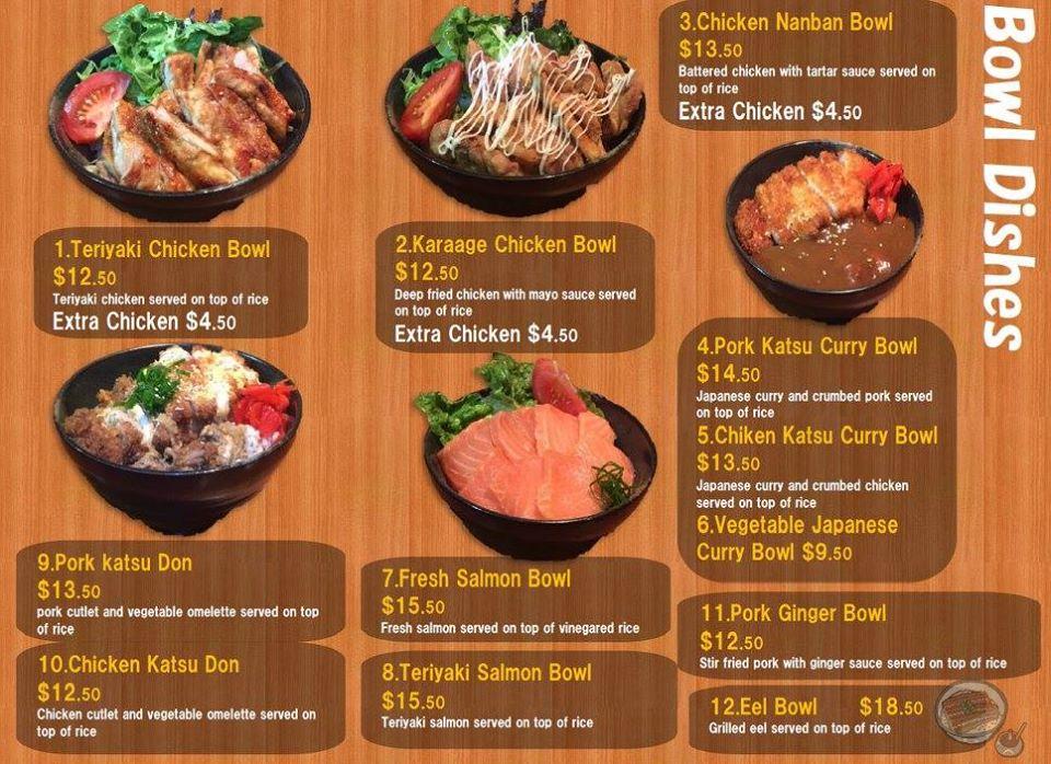 Menu at Kibune restaurant, Woree