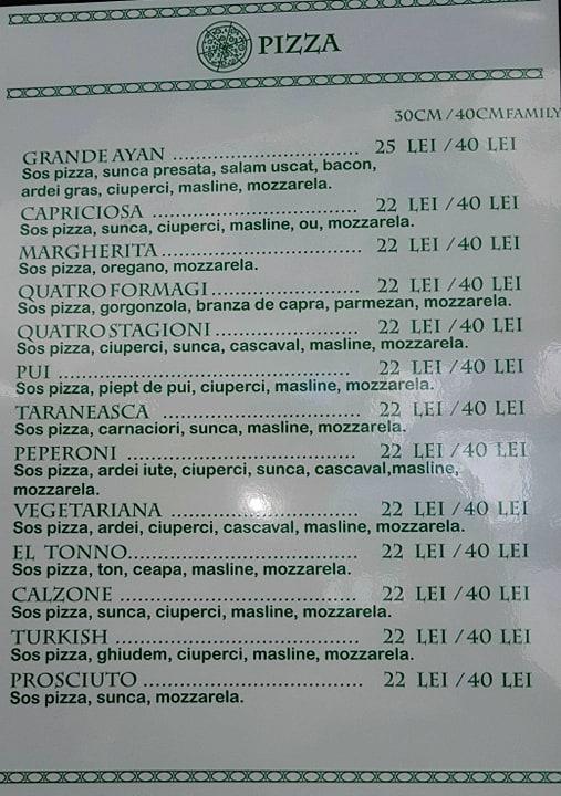 Menu at Terasa Ayan, Eforie Sud