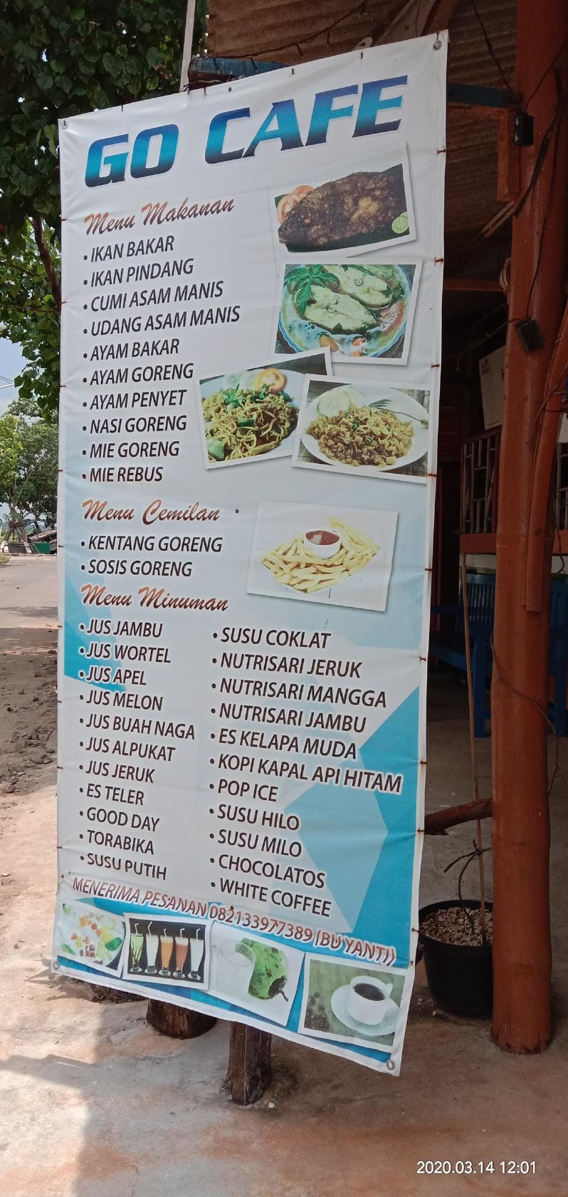 Menu at GO CAFE, Mlonggo