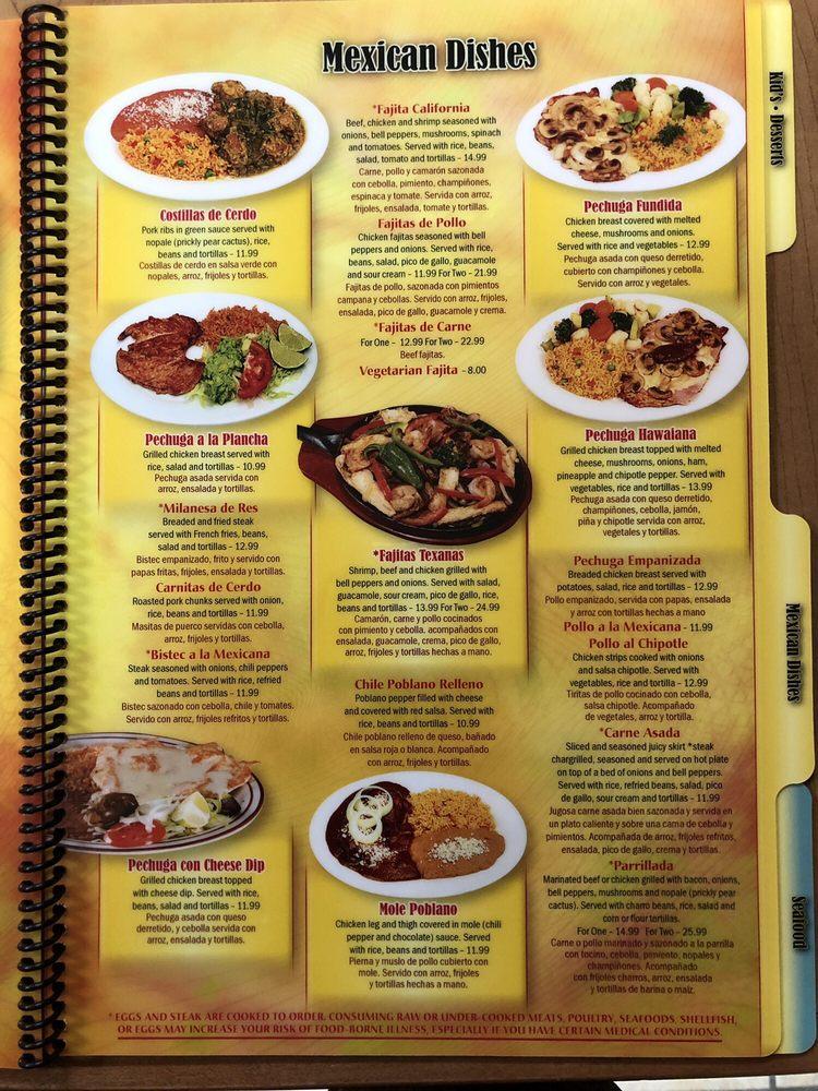 Menu at La Fuente Mexican Restaurant, Norcross