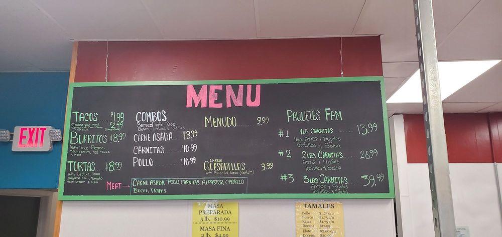 Menu at Carniceria Mi Rancho, Sparks