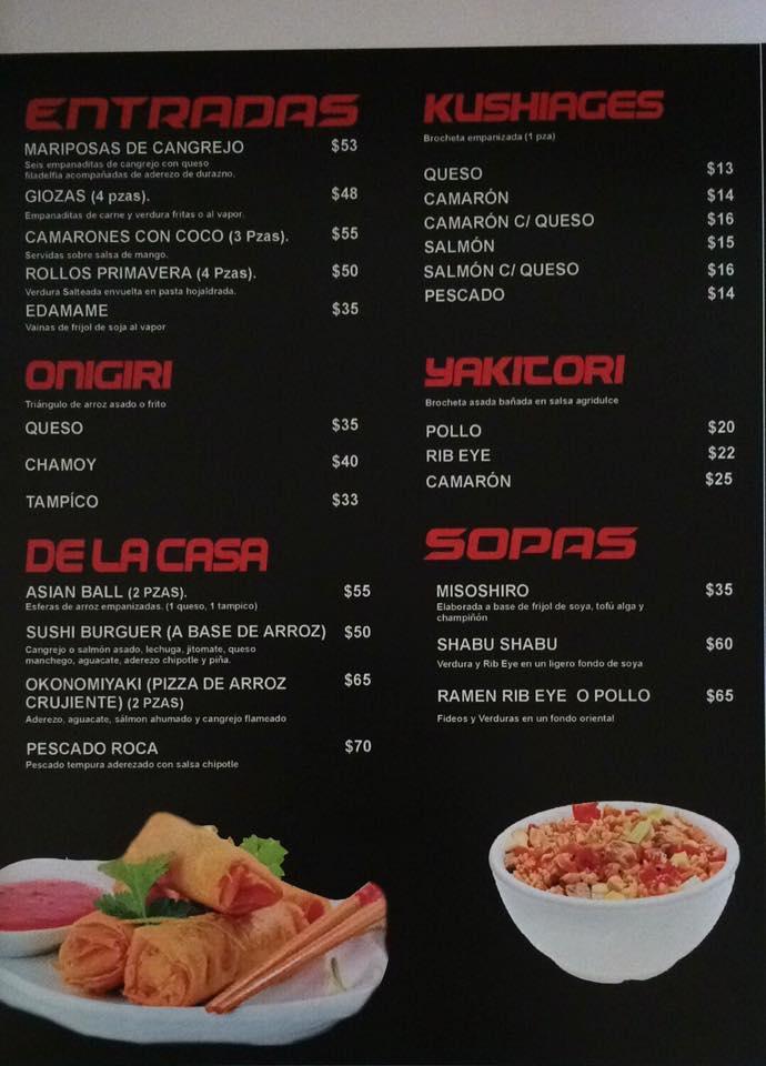 Carta de El Buen Goku Restaurante de comida Japonesa Coacalco, San ...