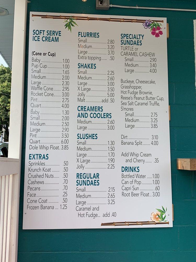 Menu at Jolly Dipper, Findlay