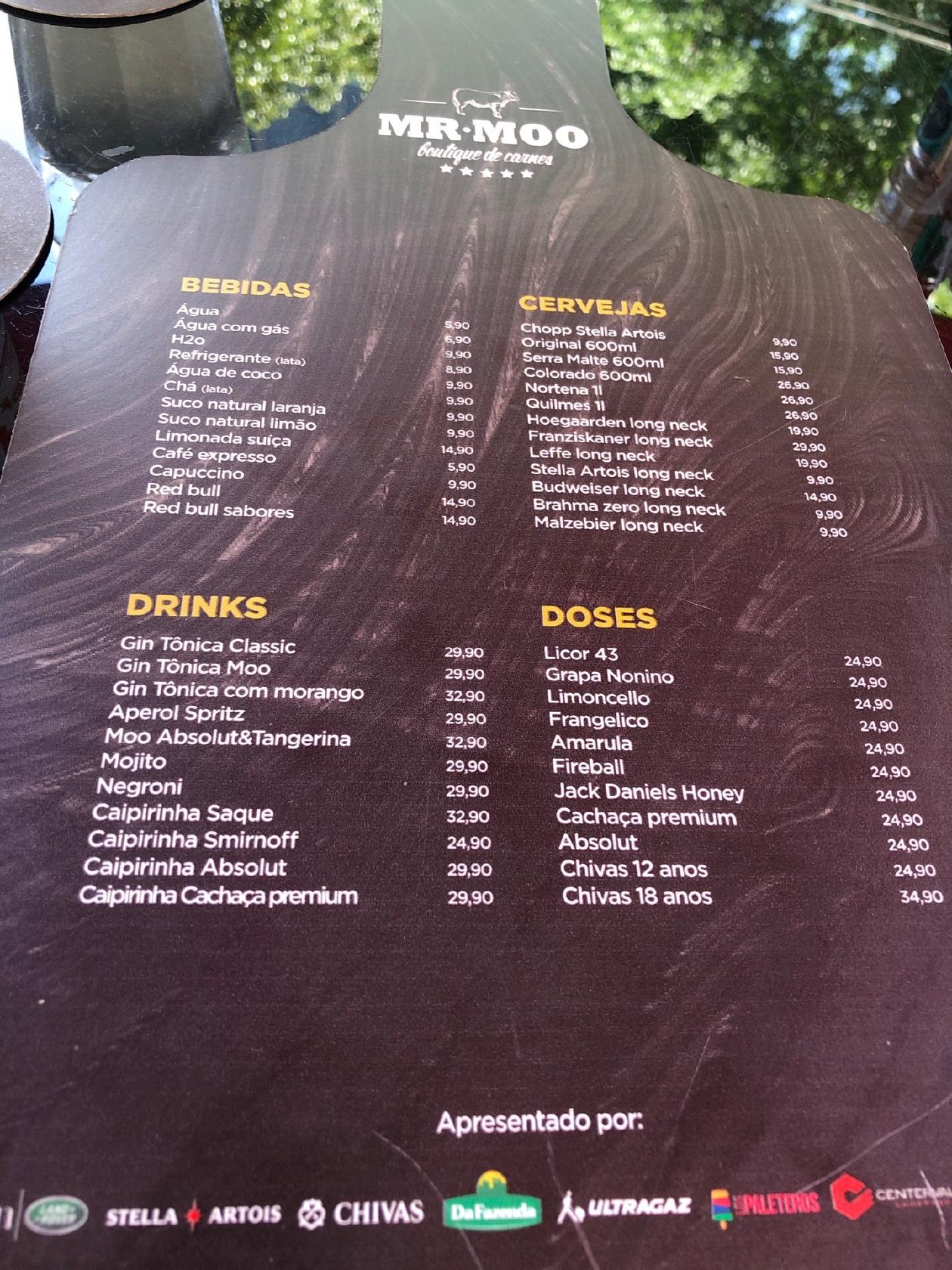Menu em Mr.Moo restaurante, São José dos Campos