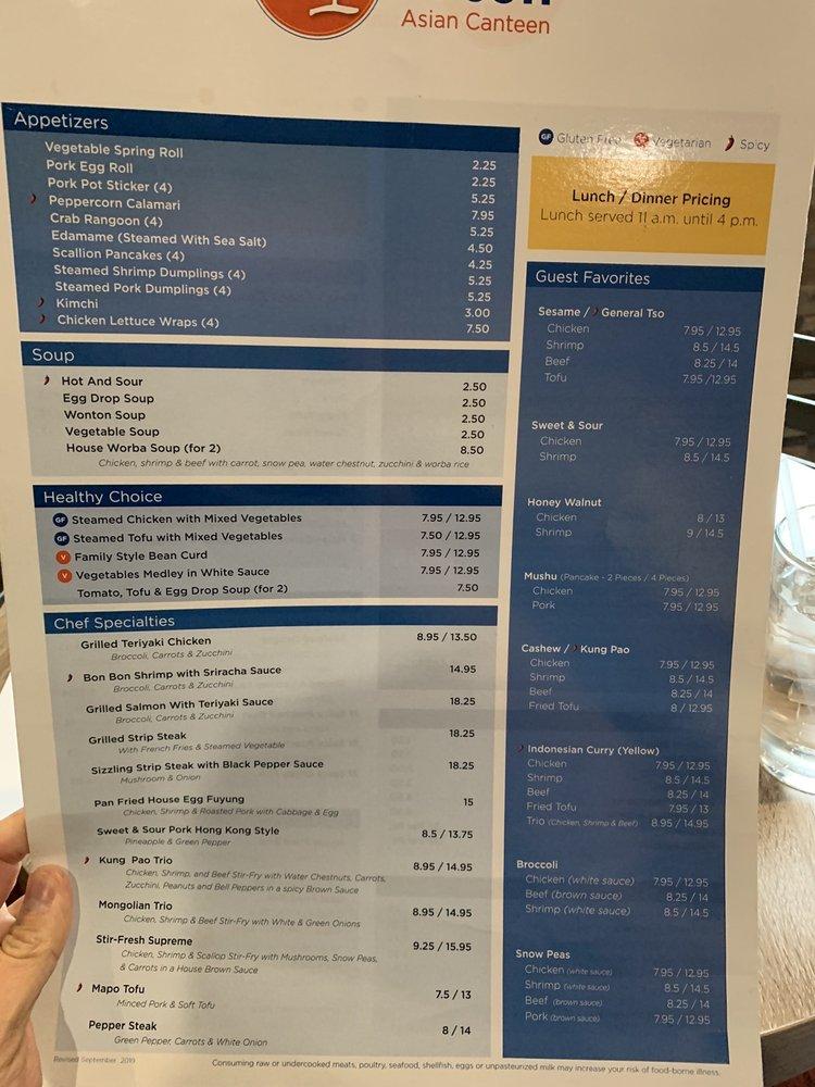Carta del restaurante Stir Fresh Asian Canteen, Marysville