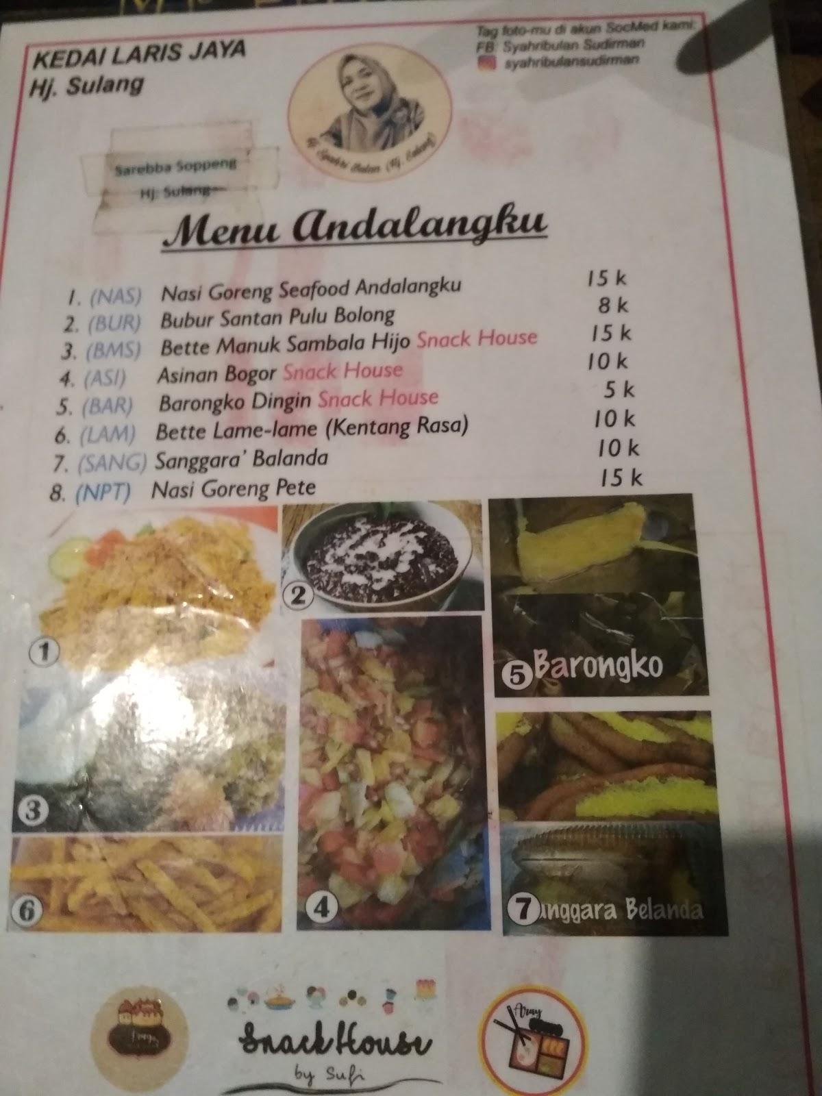 Menu at Stasiun Rasa cafe, Badak Baru