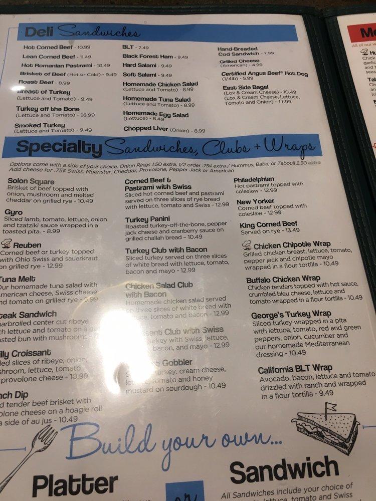 Menu at Chicago Deli & Restaurant, Solon, Aurora Rd
