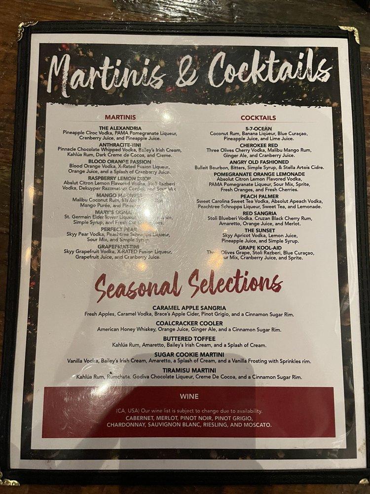 Menu at Franklin's pub & bar, Wilkes-Barre