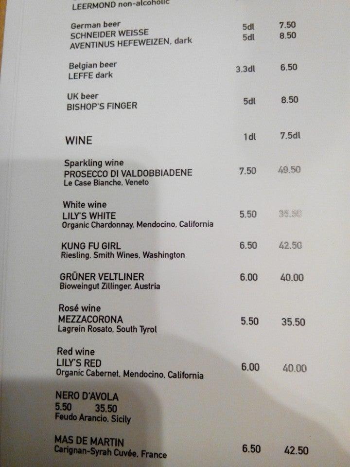 Speisekarte von LILY’S MAXIM, Basel