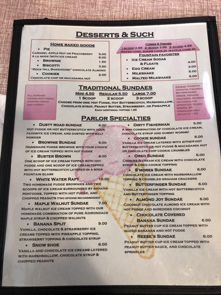 Menu at Main Street Ice Cream Parlor cafe, Chestertown