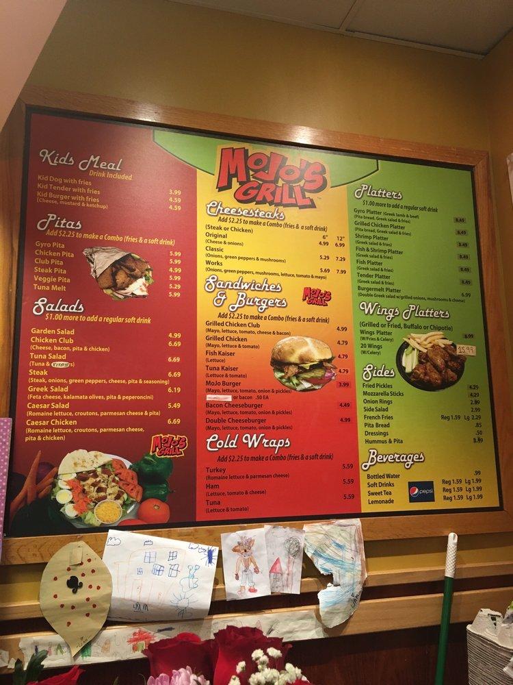 Menu at Mojo's Grill pub & bar, Garner, Timber Dr